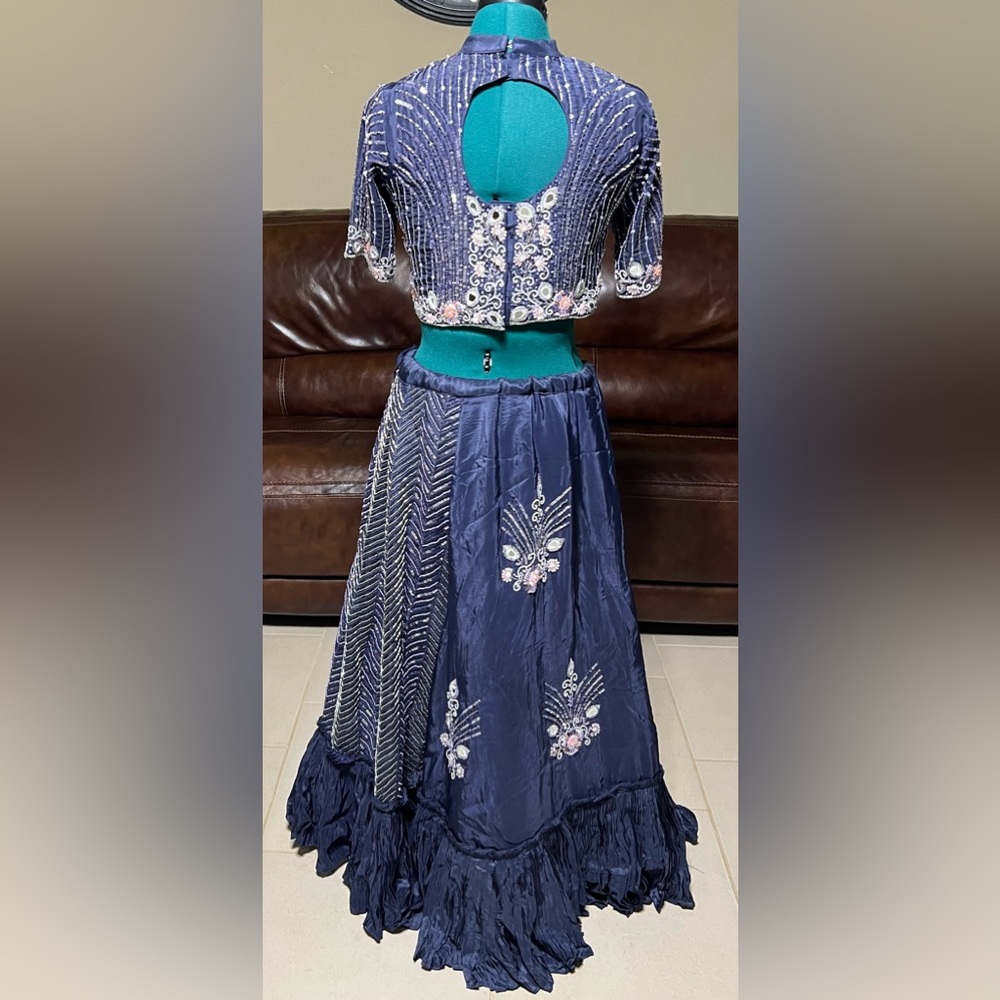 Indian Wedding Outfit Dark Blue Color Not New But Loo… - Gem